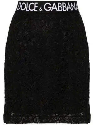 Dolce & Gabbana Floral-lace Mini Skirt