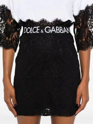 Dolce & Gabbana Floral-lace Mini Skirt