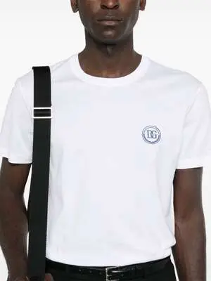 Dolce & Gabbana Logo-embroidered Cotton T-shirt - White