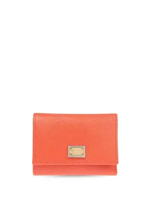 Dolce & Gabbana Logo-plaque Leather Wallet - Orange