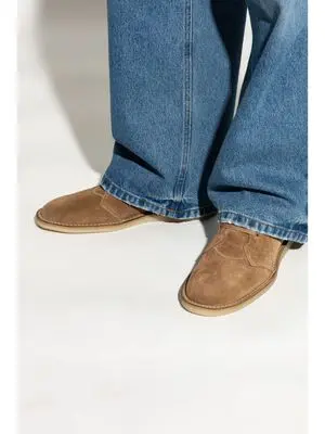 Dolce & Gabbana Logo-tag Suede Derby Shoes