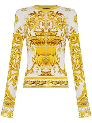 Dolce & Gabbana Majolica Print Sweater - Yellow