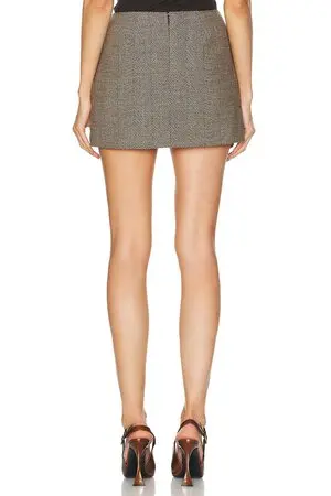 Stella McCartney Herringbone Mini Skirt - Chestnut