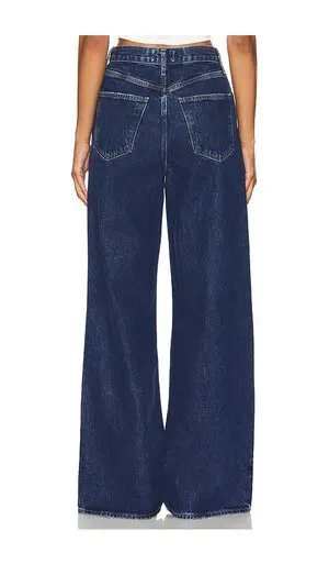 AGOLDE Dame High Rise Wide Leg Jeans - Denim-dark