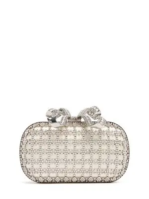 SELF-PORTRAIT SELF-PORTRAIT Chainmail Crystal Clutch - Cream