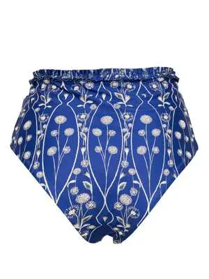 Agua Bendita Nopal Floral Bikini Bottom - Blue