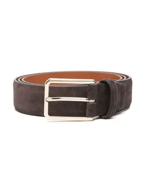Santoni Adjustable Suede Belt - Brown