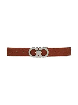 FERRAGAMO Adjustable Gancini-buckle Belt - Brown