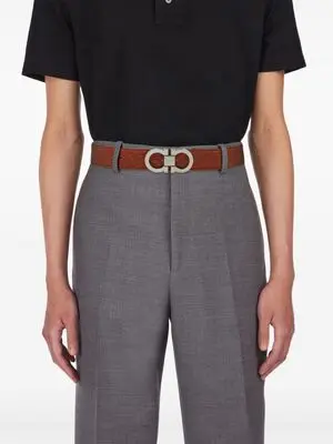 FERRAGAMO Adjustable Gancini-buckle Belt - Brown