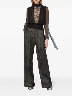Alberta Ferretti Pinstriped Palazzo Pants
