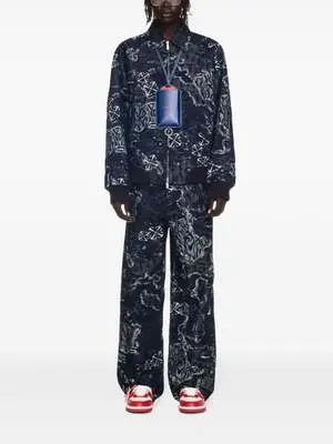 Off-White Patterned Jacquard Bomber Jacket