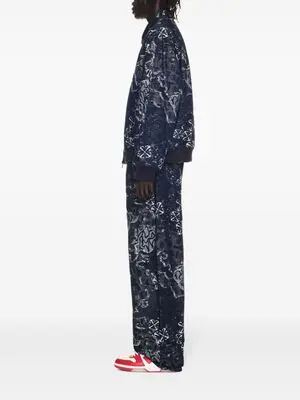 Off-White Patterned Jacquard Bomber Jacket