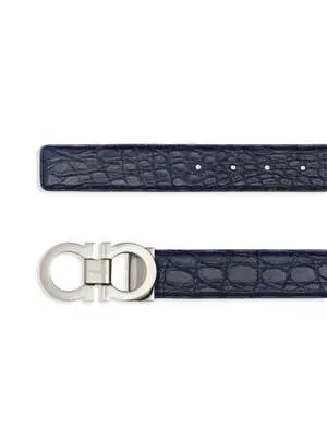 FERRAGAMO Adjustable Gancini-buckle Belt - Blue