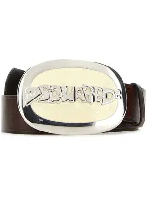 Dsquared2 Logo Buckle Leather Belt - Brown