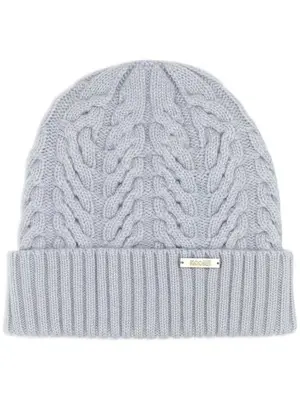 MOORER Logo-plaque Cashmere Beanie - Blue