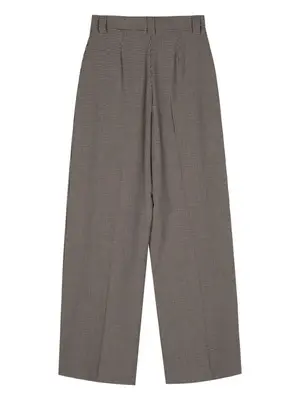 ALYSI Houndstooth Wide-leg Trousers - Brown
