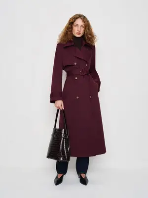 REFORMATION Matteo Trench Coat Red