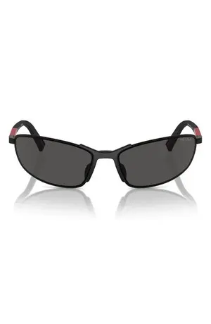 Prada 60mm Irregular Sunglasses - Matte Black