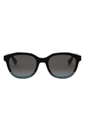 Fendi 52mm Rectangle Sunglasses - Black/ Other / Smoke