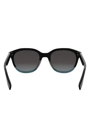 Fendi 52mm Rectangle Sunglasses - Black/ Other / Smoke