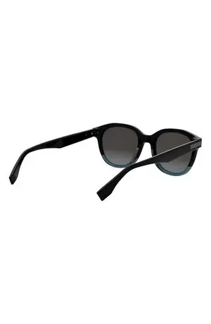 Fendi 52mm Rectangle Sunglasses - Black/ Other / Smoke