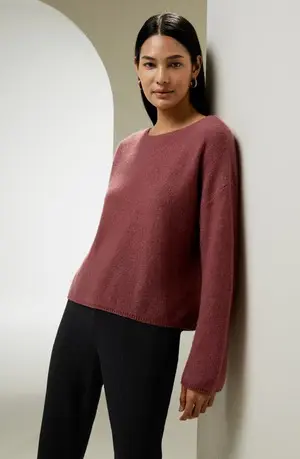 Lilysilk Relaxed-fit Silk Cashmere Blend Sweatshirt - Red