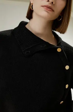 Lilysilk Cashmere Sweater With Side Buttons