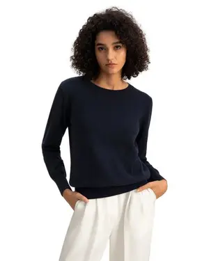 Lilysilk Cashmere Crewneck Sweater Blue