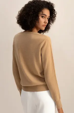 Lilysilk Cashmere Crewneck Sweater - Brown