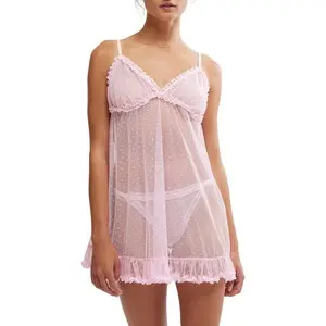 Free People Intimately Fp Heart To Heart Babydoll Chemise - Pink