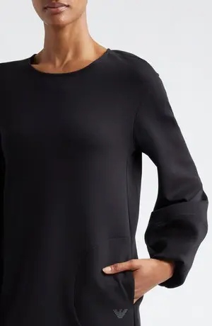 Emporio Armani Balloon Long Sleeve Jersey Shift Dress