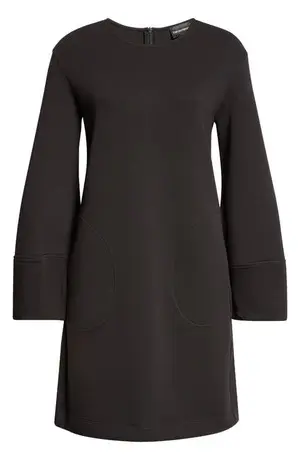 Emporio Armani Balloon Long Sleeve Jersey Shift Dress