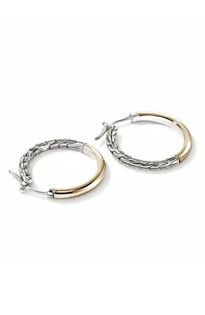 John Hardy Essentials Hoop Earrings - Silver/ Gold