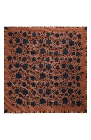 Treasure & Bond Pleated Satin Scarf - Rust Antique Floral