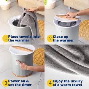 LIVE FINE Small Bucket Style Towel Warmer - Grey