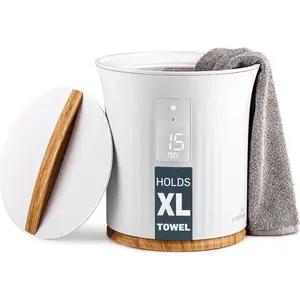 LIVE FINE Small Bucket Style Towel Warmer - White