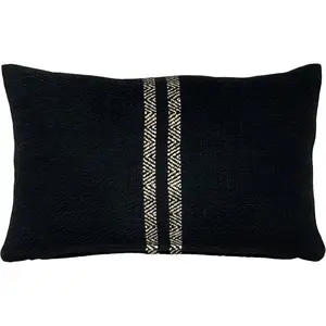 PILLOWPIA Hugh Lumbar Pillowcover + Insert Black