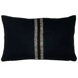 PILLOWPIA Hugh Lumbar Pillowcover Only - Black