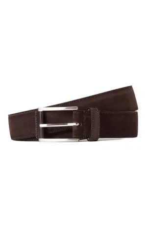 Robert Talbott Lewis Suede Belt - Coffee