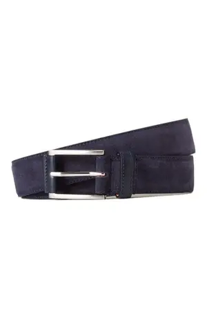 Robert Talbott Lewis Suede Belt - Navy