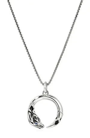 John Hardy Naga Pendant Necklace - Silver/blue Saphire