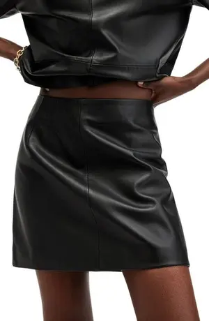 ALLSAINTS Renai Leather Miniskirt - Black