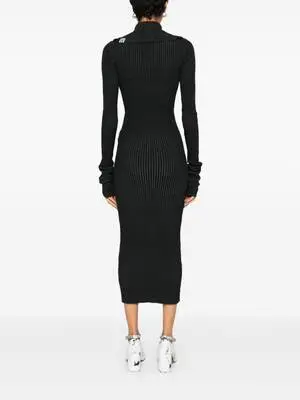 Mihara Yasuhiro Logo-patch Midi Dress - Black