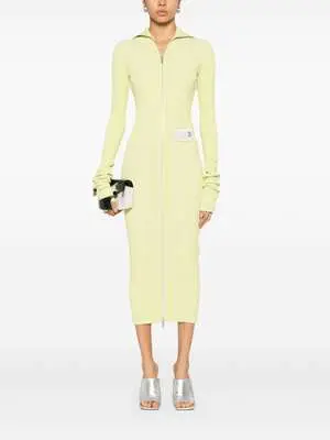 Mihara Yasuhiro Logo-patch Midi Dress - Yellow