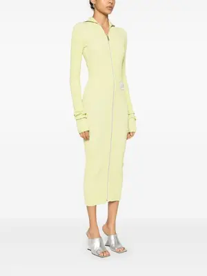 Mihara Yasuhiro Logo-patch Midi Dress - Yellow