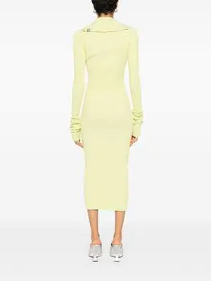 Mihara Yasuhiro Logo-patch Midi Dress - Yellow