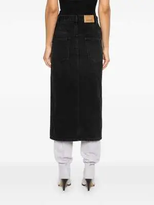 MARANT ETOILE Vandy Denim Midi Skirt - Black