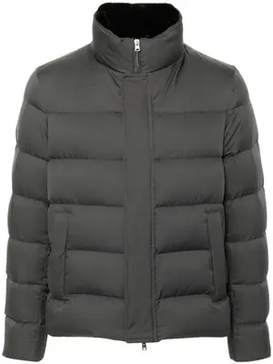 Herno Logo-plaque Puffer Jacket - Grey