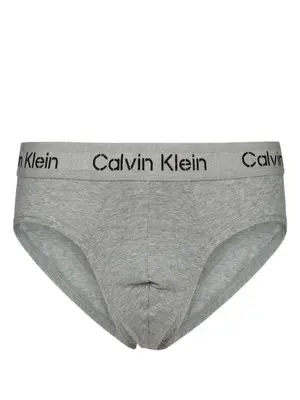 Calvin Klein Logo-print Waistband Briefs - Grey