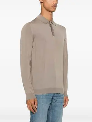 ZANONE Fine-knit Polo Shirt - Brown